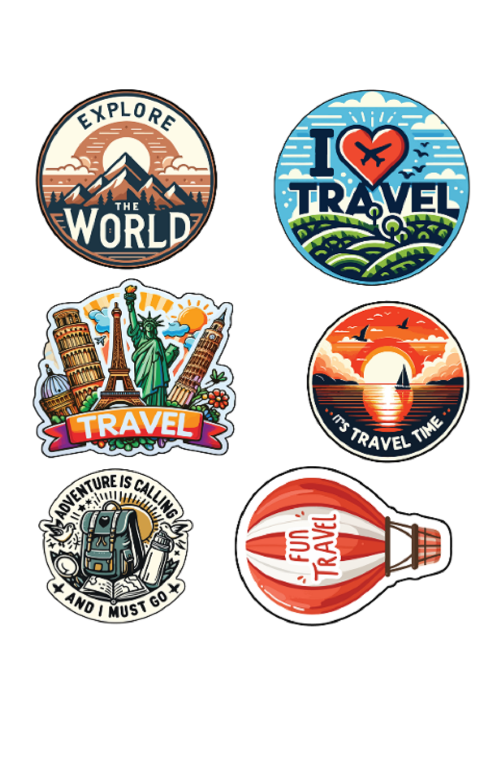 Travel & Adventure Packet Sticker | Bike & Helmet Stickers