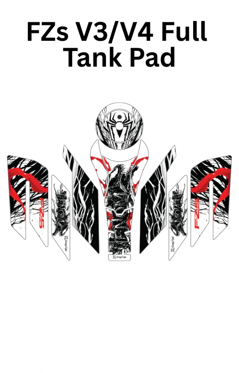 Venom Edition Full Tank Pad with Knee Pad for FZs v3/v4 | Premium 3D ...